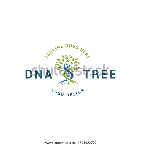 Dna Helix Tree Logo Design Inspiration Stock Vector (Royalty Free ...