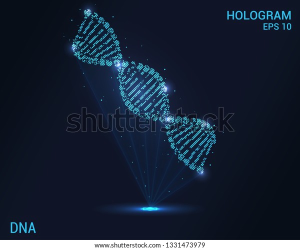 Dna Hologram Digital Technological Background Dna Stock Vector Royalty Free 1331473979