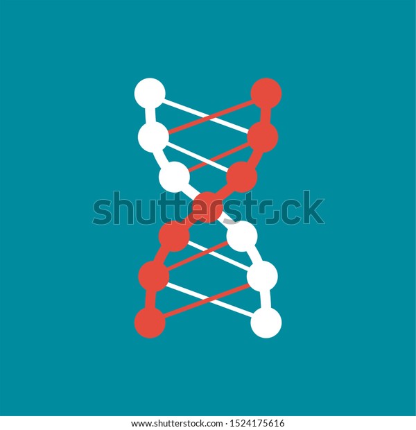Dna Icon Flat Style Isolated Vector Stock Vector (Royalty Free ...