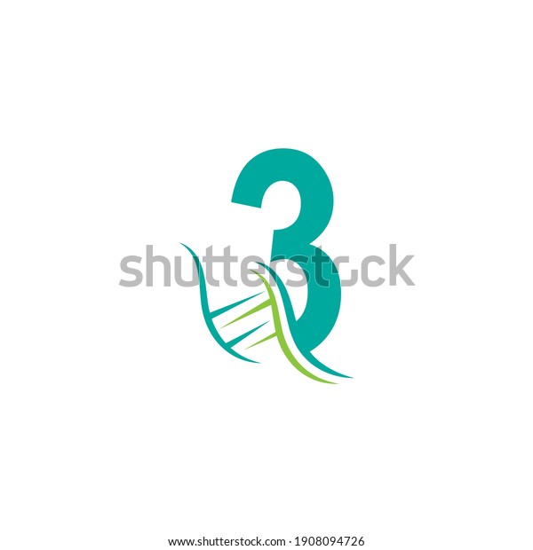 Dna Icon Logo Number 3 Template Stock Vector (Royalty Free) 1908094726 ...