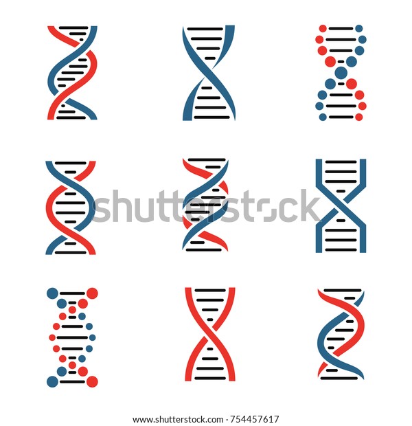 Dna Icon Set Isolated On White Stock Vector (Royalty Free) 754457617 ...