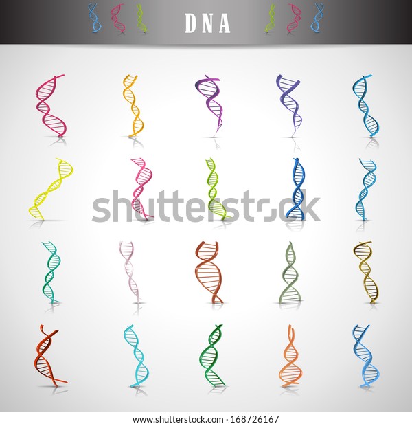 Dna Icons Set Isolated On Gray Stock Vector (Royalty Free) 168726167