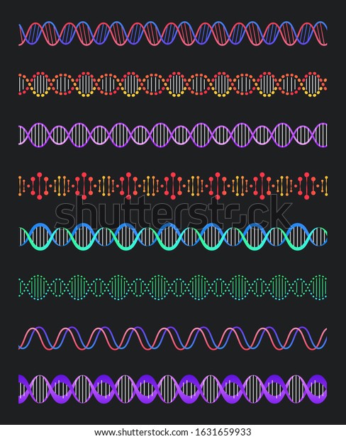 Dna Molecule Line Design Style Vector Stock Vector (Royalty Free ...