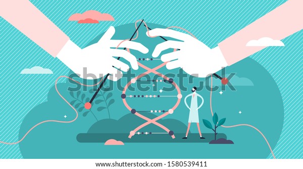 Dna Sequencing Vector Illustration Genetic Scene Stock Vector (Royalty ...