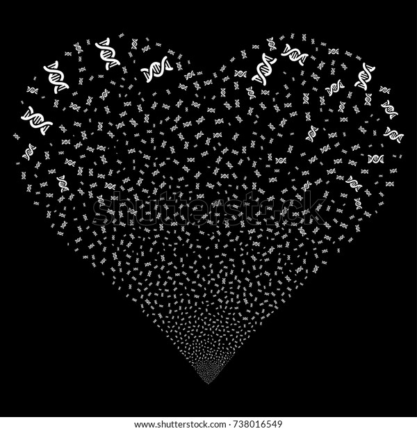 Dna Spiral Fireworks Heart Shape Vector Stock Vector (Royalty Free ...