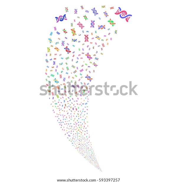 Dna Spiral Random Fireworks Stream Vector Stock Vector (Royalty Free ...