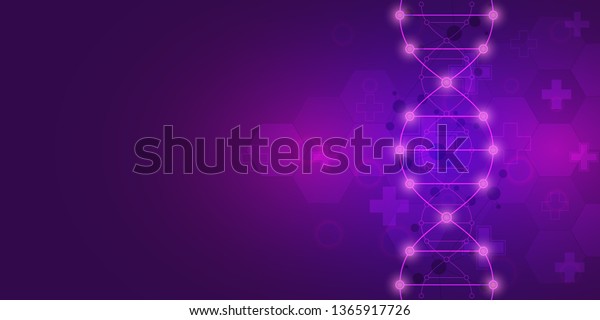 Dna Strand Background Genetic Engineering Laboratory Stock Vector ...