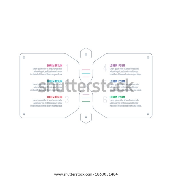 Dna Symbol Six Steps Infographic Template Stock Vector (Royalty Free ...