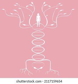 Dna Tree Showing Roots All Existence Stock Vector (Royalty Free ...