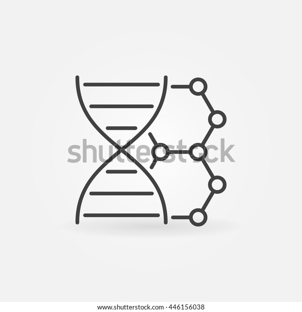 Dna Vector Linear Icon Thin Line Stock Vector (Royalty Free) 446156038 ...