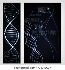 Dna Vertical Banners Set Scientific Medical Stock Vector (Royalty Free ...