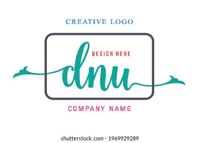 Dnu Lettering Logo Simple Easy Understand Stock Vector (Royalty Free ...