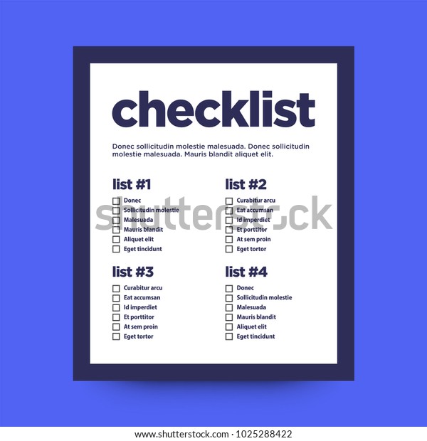 Do Checklist Design Flat Morden Minimalist Stock Vector (Royalty Free ...