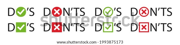 Do Dont Check Mark Cross Vector: เวกเตอร์สต็อก (ปลอดค่าลิขสิทธิ์ ...