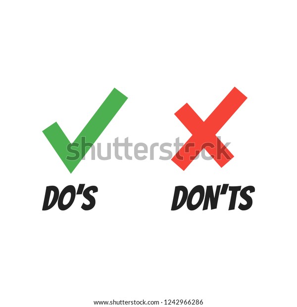 Do Dont Check Tick Mark Red Stock Vector (Royalty Free) 1242966286