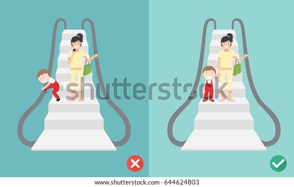 Do Dont Escalator Safetyvector Illustration Stock Vector (Royalty Free ...
