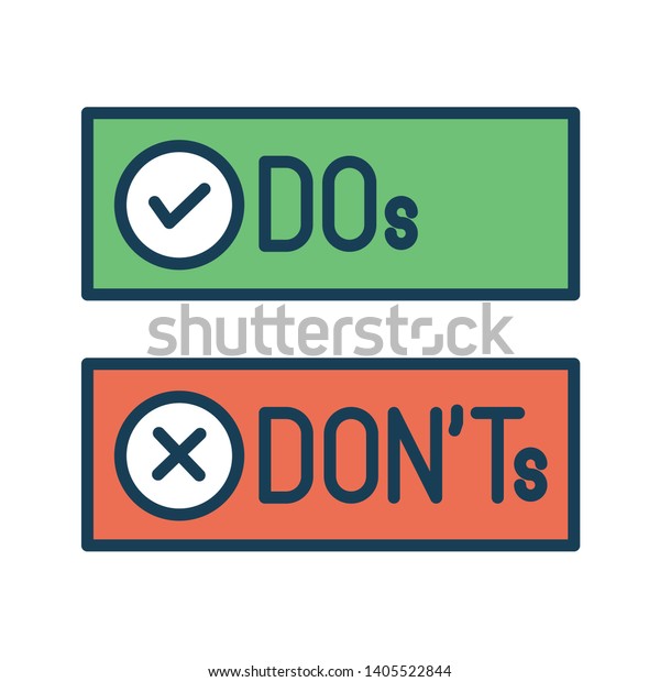 Do Dont Good Bad Icons Positive Stock Vector (Royalty Free) 1405522844