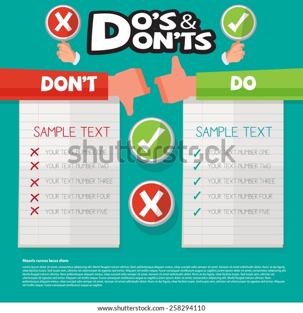 Do Dont Hand Symbol Graphic Element Stock Vector (Royalty Free) 258294110