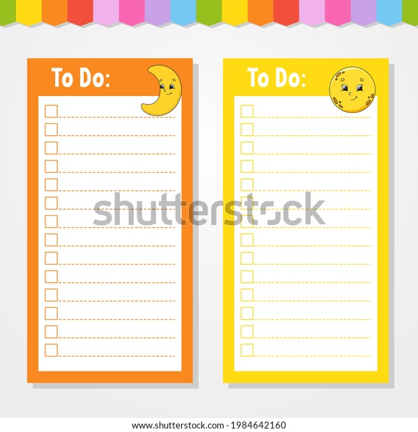 Do List Kids Empty Template Crescent Stock Vector (Royalty Free ...