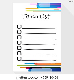 Do List Paper Sheet Abstract Background Stock Vector (Royalty Free ...