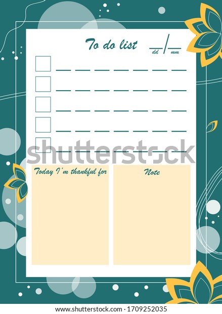 Do List Template Planner Checklist Design Stock Vector (Royalty Free ...