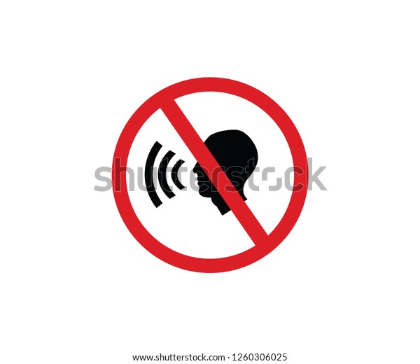 Do Not Be Loud Prohibition Red Stock Vector (Royalty Free) 1260306025 ...