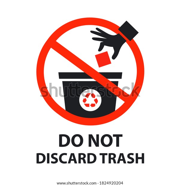 Do Not Discard Trash Sign Flat Stock Vector (Royalty Free) 1824920204