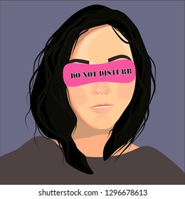 Do Not Disturb Cute Sleeping Girl Stock Vector (Royalty Free ...