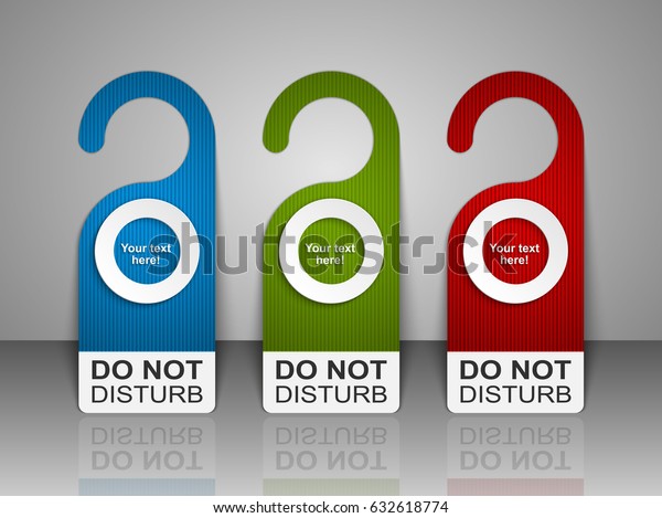 Do Not Disturb Door Hanger Tags: vector de stock (libre de regalías ...