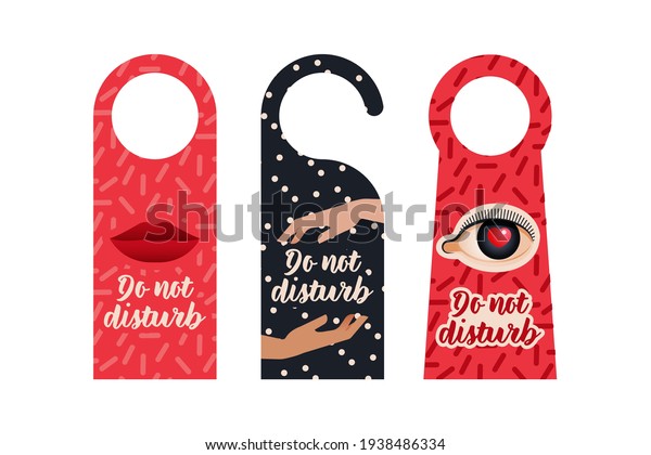Do Not Disturb Hang Door Sign Stock Vector (Royalty Free) 1938486334 ...