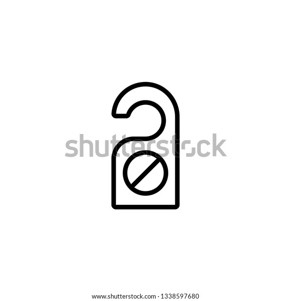 Do Not Disturb Outline Black Style Stock Vector (Royalty Free ...