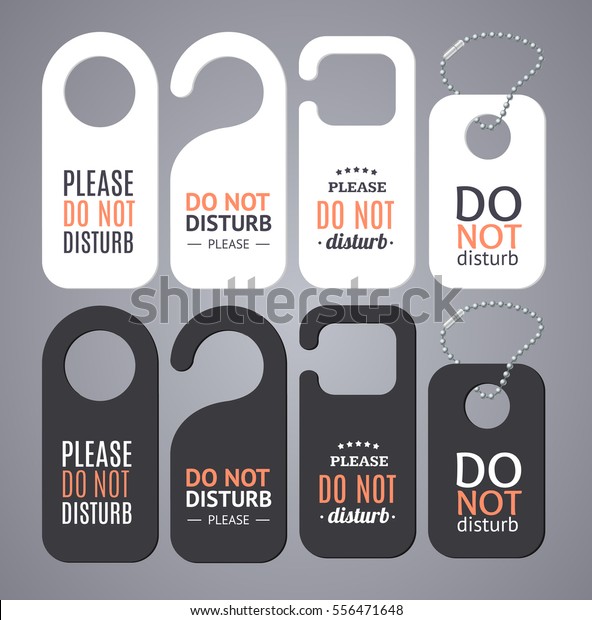 Do Not Disturb Sign Labels Set Stock Vector (Royalty Free) 556471648