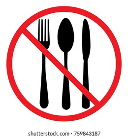Do Not Eat Icon Cutlery Symbol Stock Vector (Royalty Free) 759843187 ...