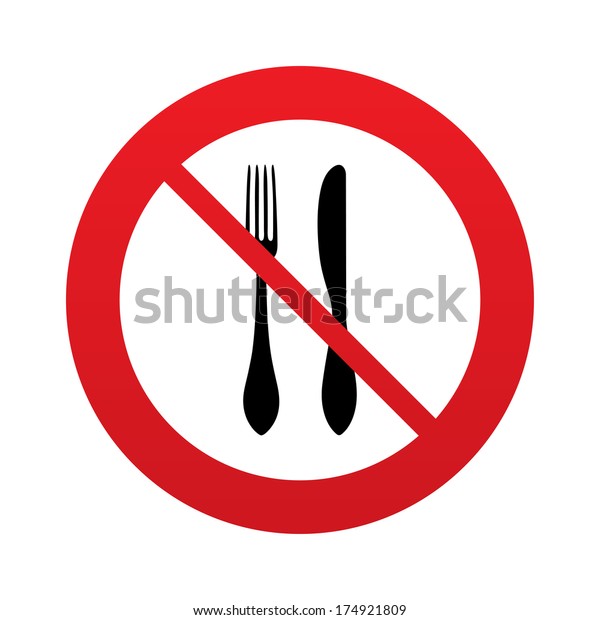 Do Not Eat Sign Icon Cutlery Stock Vector (Royalty Free) 174921809 ...