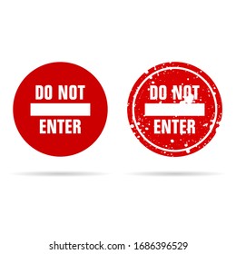 Vektor Stok Do Not Enter Sign Red Color (Tanpa Royalti) 1686396529 ...