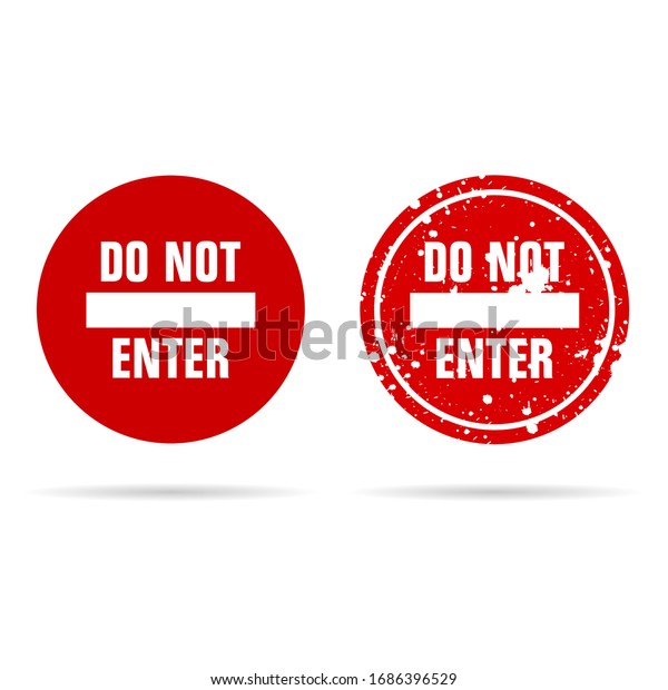 Vektor Stok Do Not Enter Sign Red Color (Tanpa Royalti) 1686396529 ...
