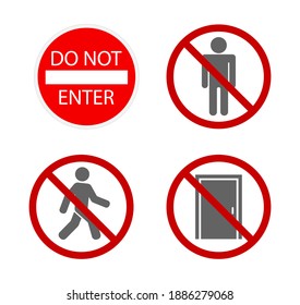 Do Not Enter Warning Sign Icon Stock Vector (Royalty Free) 1886279068 ...