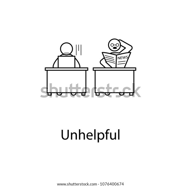 Do Not Help Colleague Illustration Element Stock Vector (Royalty Free ...