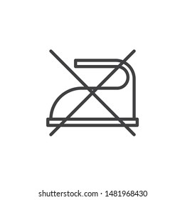 Do Not Iron Sign Line Icon: vector de stock (libre de regalías ...