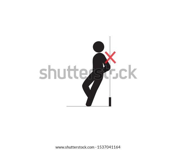 Do Not Lean Against Glass Symbol: vector de stock (libre de regalías ...