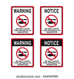 Do Not Leave Fish Entrails Dumpster Stock Vector (Royalty Free ...