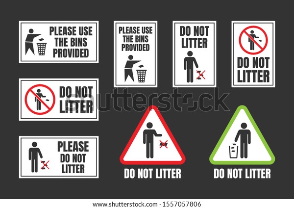 Do Not Litter Signs Set Keep Stock Vector (Royalty Free) 1557057806 ...