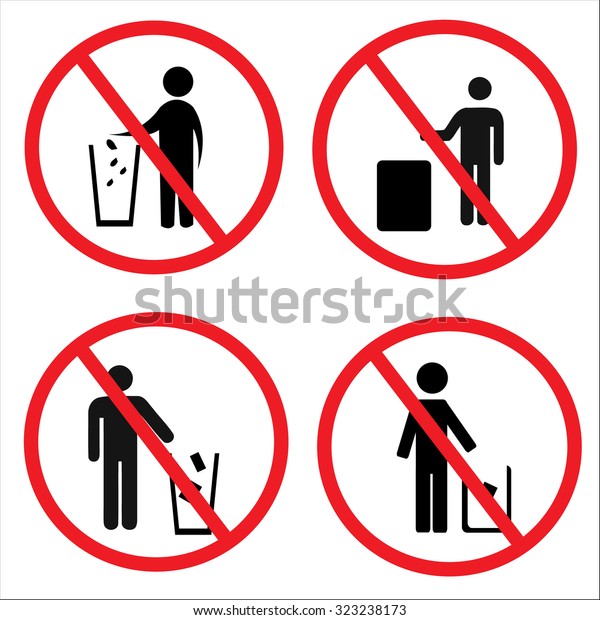 Do Not Litter Symbol Set Vector Stock Vector (Royalty Free) 323238173 ...