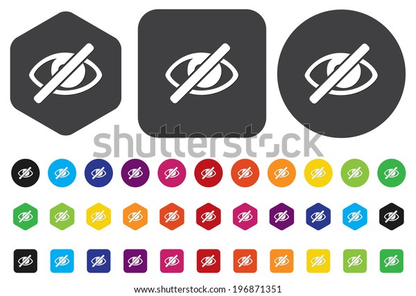 Do Not Look Eye Sign Icon Stock Vector (Royalty Free) 196871351 ...