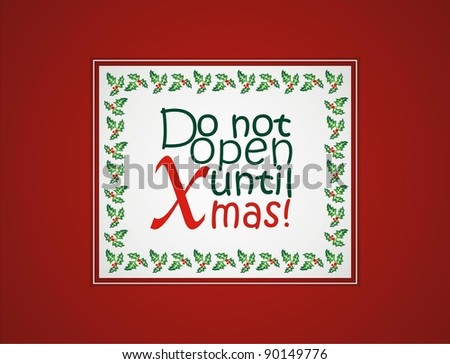 Do Not Open Until Christmas Label Stock Vector (Royalty Free) 90149776 ...