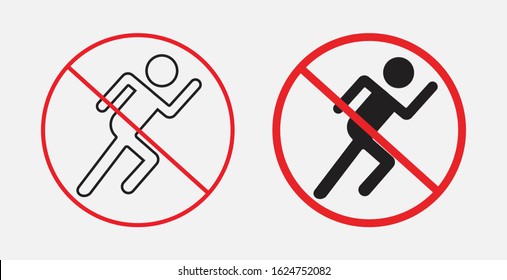 Do Not Run Prohibition Sign Running Stock Vector (Royalty Free ...