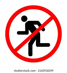 Do Not Run Prohibition Sign Running Stock Vector (Royalty Free ...