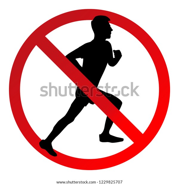 Do Not Run Sign Silhouette Guy Stock Vector (Royalty Free) 1229825707 ...