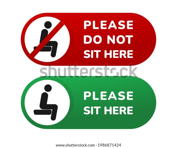 Do Not Sit Here Sign Social Stock Vector (Royalty Free) 1986871424 ...