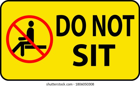 Do Not Sit Sign Vector Illustration Stock Vector (Royalty Free ...